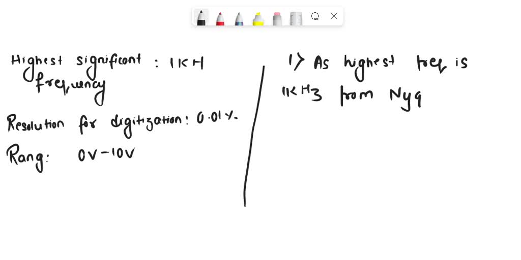 Solved An Analog Voltage Signal Whose Highest Significant Frequency Is 1 Khz Is To Be Digitized