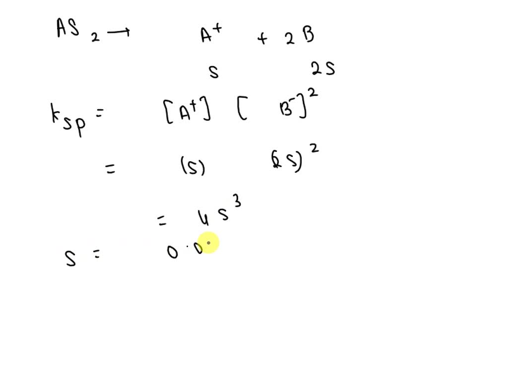 SOLVED: At 25 Â°C, only 0.0270 mol of the generic salt AB2 is soluble ...