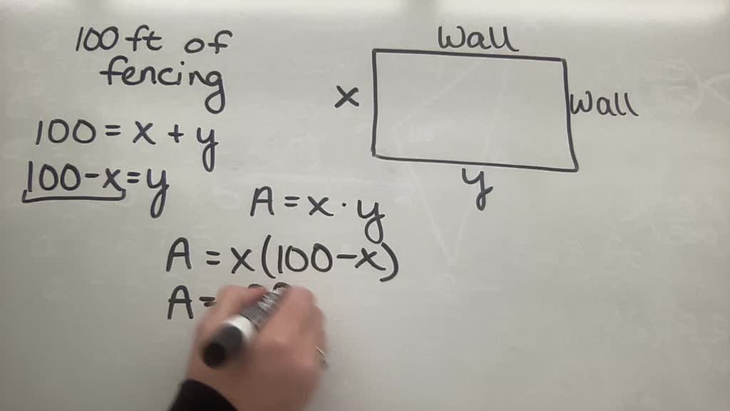 SOLVED: 'A farmer has 100 metres of wire fencing from which to build a rectangular chicken run ...
