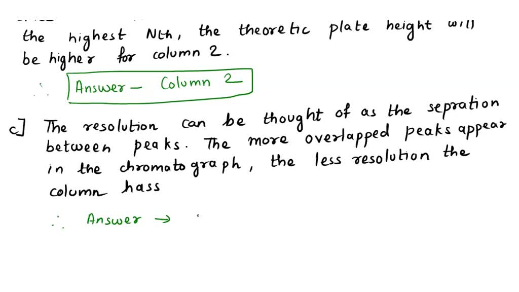 SOLVED: Chromatograms of compounds A and B were obtained at the same ...