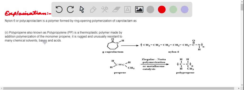 SOLVED: Draw the structure of the polymer formed by step-growth ...