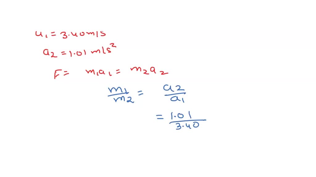 Solved A Force F Applied To An Object Of Mass M1 Produces An