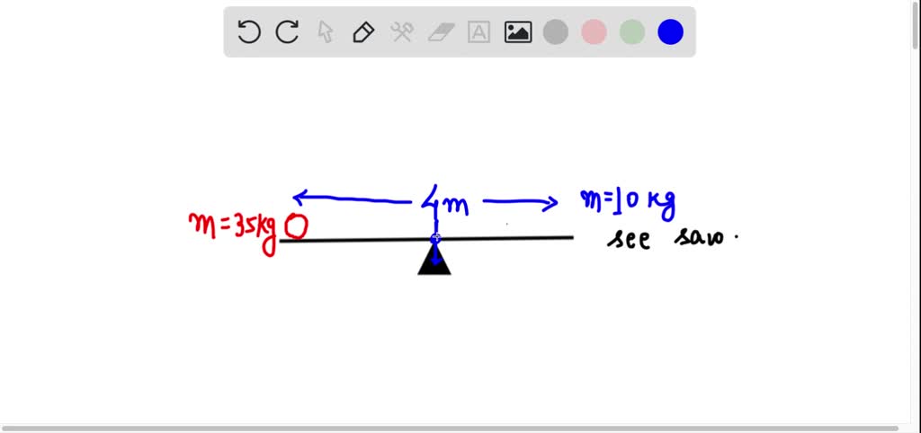 SOLVED: A seesaw, 4m long with a mass of 10kg, has its pivot point at ...