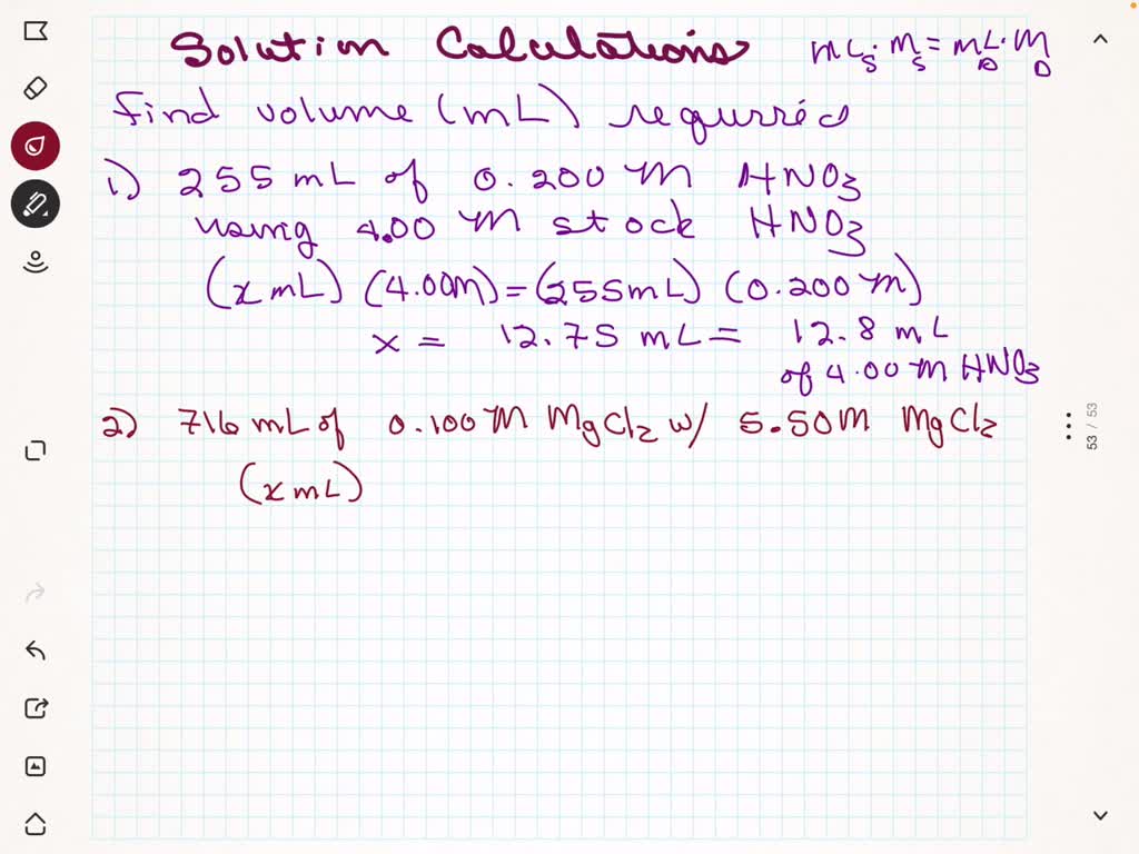 Determine the initial volume, in milliliters, required to prepare each of the following: A) 255 ...
