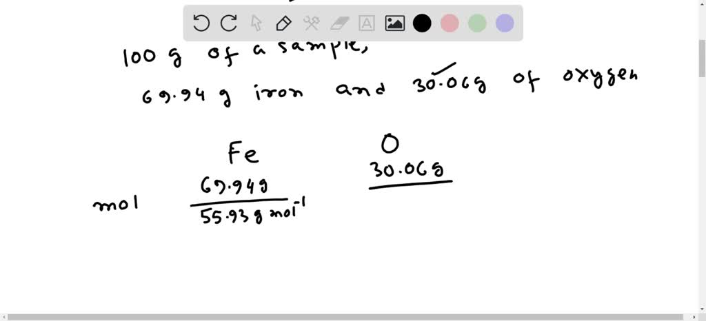 SOLVED: An oxide of iron is 69.94% iron by mass; the rest is oxygen ...