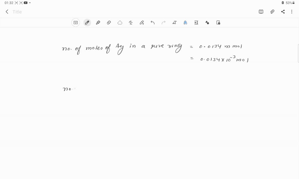 Texts: A pure silver ring contains 0.0184 mmol (millimol) Ag. Part A ...