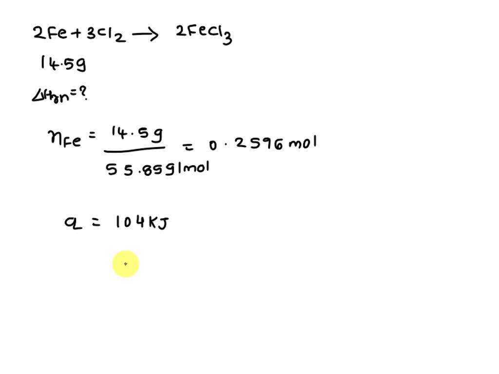 SOLVED: TUTOR: Enthalpy Changes The reaction of iron (s) with chlorine ...