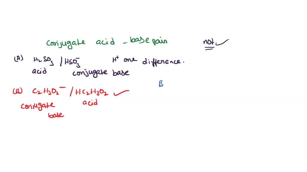 SOLVED: Which of the following is NOT a conjugate acid-base pair ...