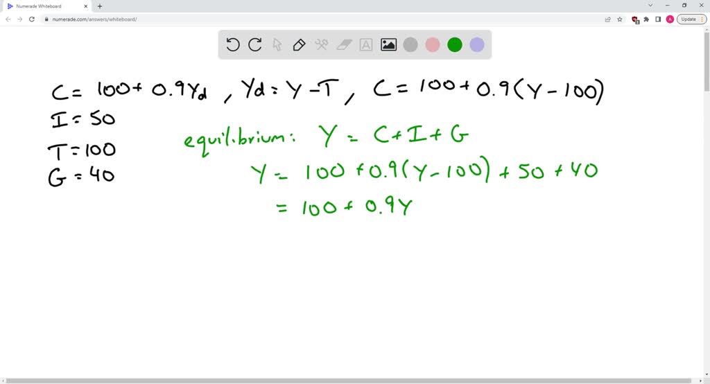 SOLVED: Assume the following behavioral equations for a macroeconomy: C ...