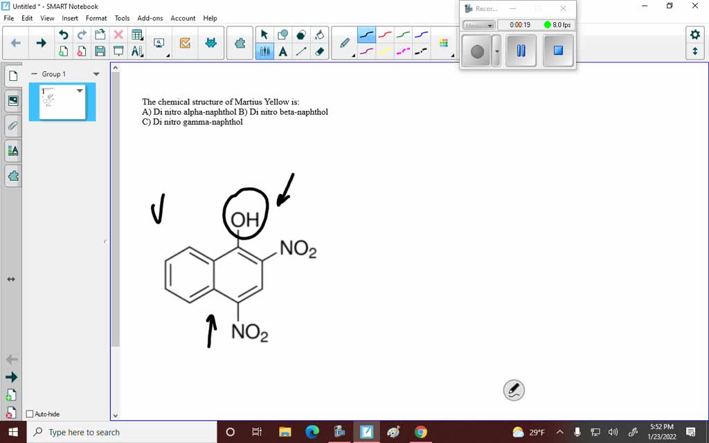 SOLVED: Dyes The chemical structure of Martius Yellow is: A) Di nitro ...