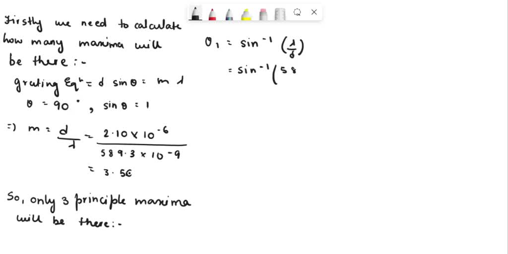 SOLVED: A diffraction grating. A certain diffraction grating has a ...
