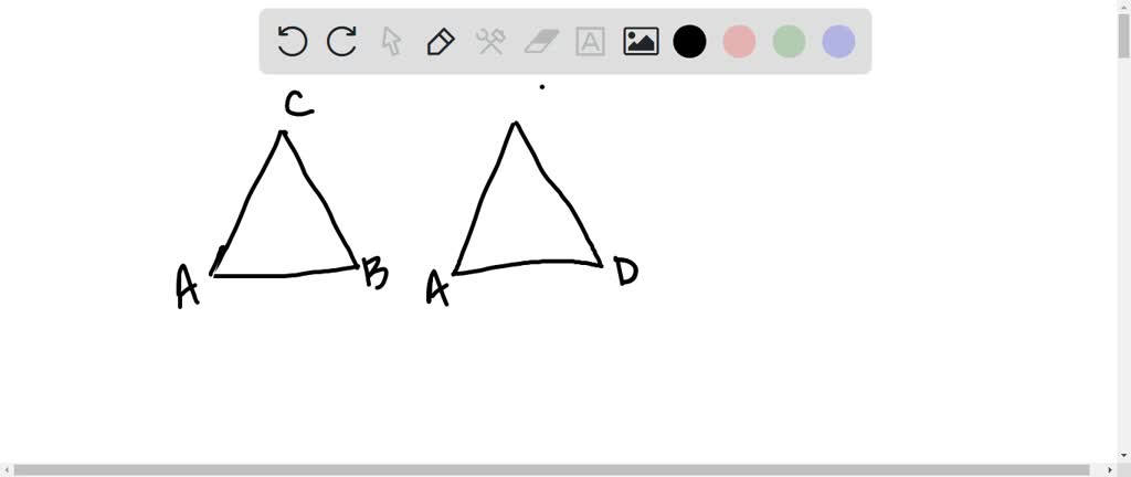 SOLVED: The figure shows two triangles, ABC and ADC. In the figure, AC bisects both âˆ DAB and ...