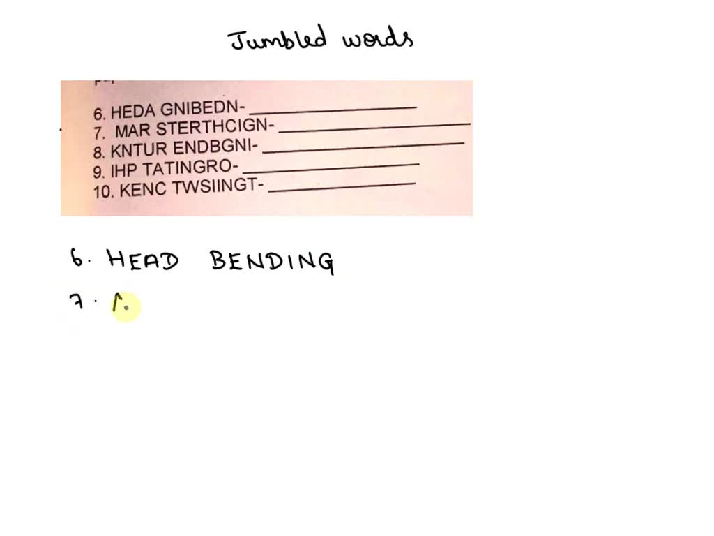 SOLVED: 'Question: Arrange The Jumbled Letters To Form correct Word ...