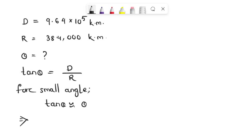 SOLVED: Use the small-angle formula to calculate the angular diameter ...