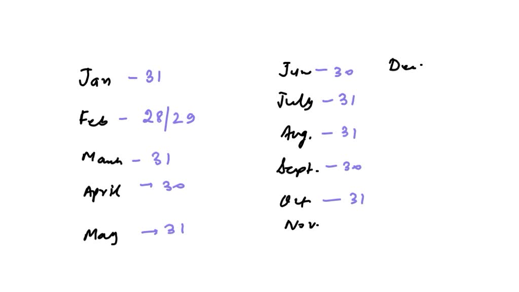 SOLVED: ratio of the number of 30 days month to 31 days month in a year is