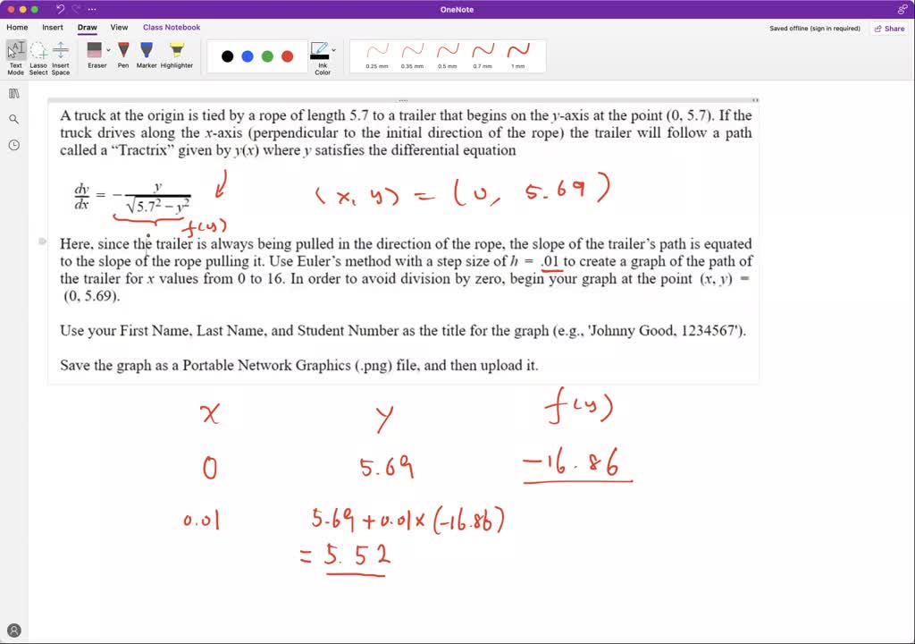SOLVED: A truck at the origin is tied by a rope of length 5.7 to a ...