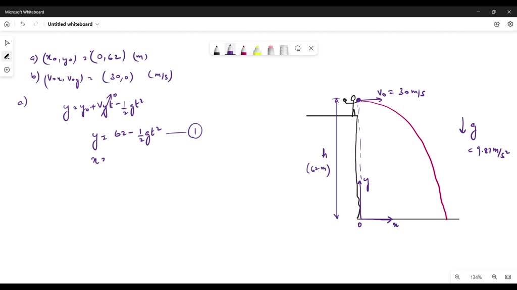 SOLVED: B.A person stands at the edge of a cliff and throws a pebble ...