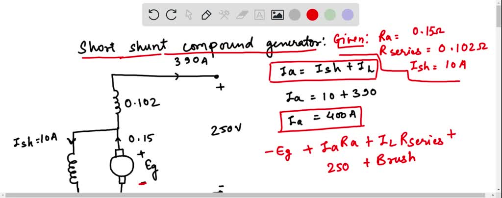 SOLVED: Short shunt compound wound DC generator supplies a load current ...