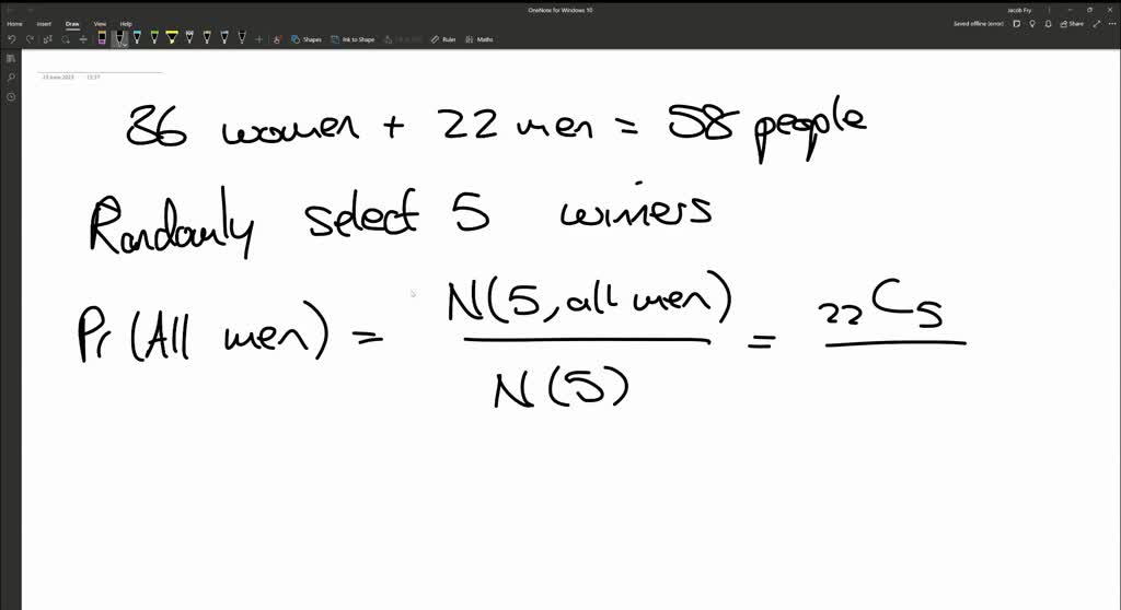 SOLVED: Among the contestants in a competition are 36 women and 22 men ...