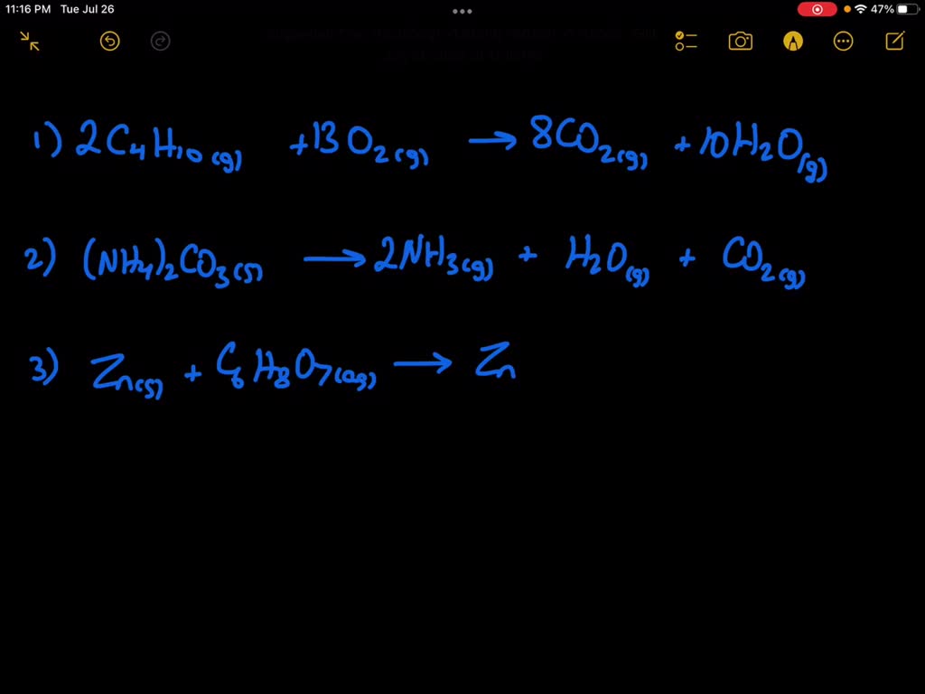 SOLVED: WRITE THE BALANCED REACTIONS FOR EACH PART OF EXPERIMENT 1 ...