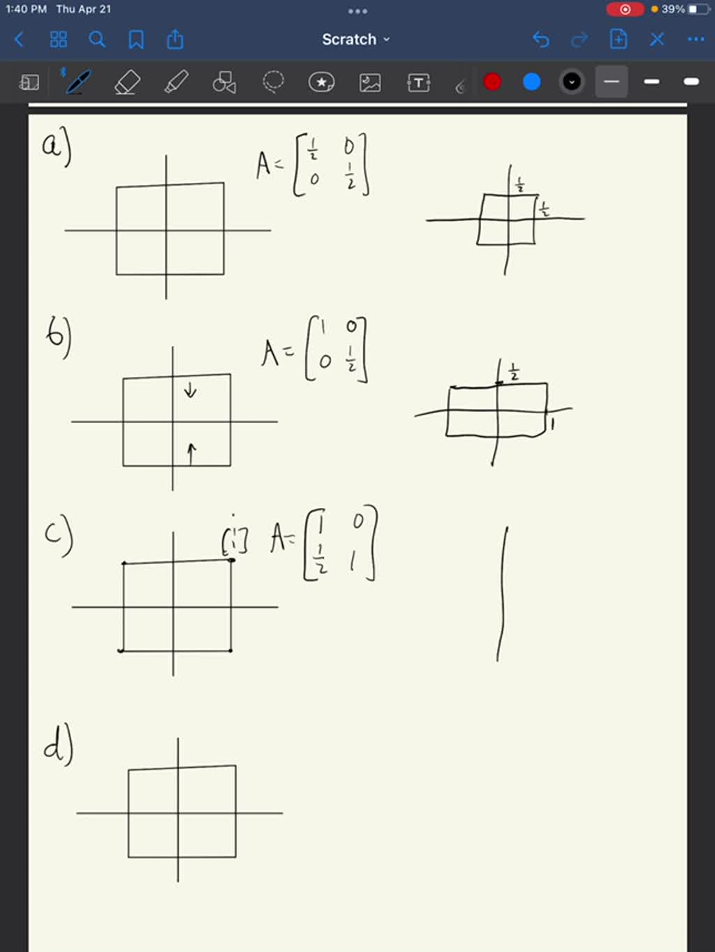 SOLVED: Using Example 2 as a model, describe the matrix operator whose ...