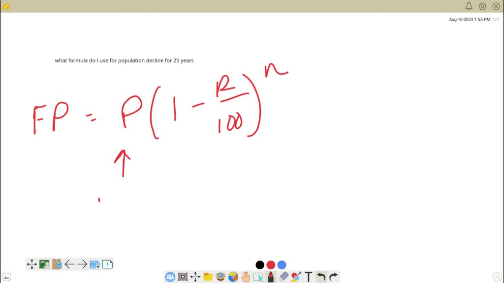SOLVED: what formula do I use for population decline for 25 years