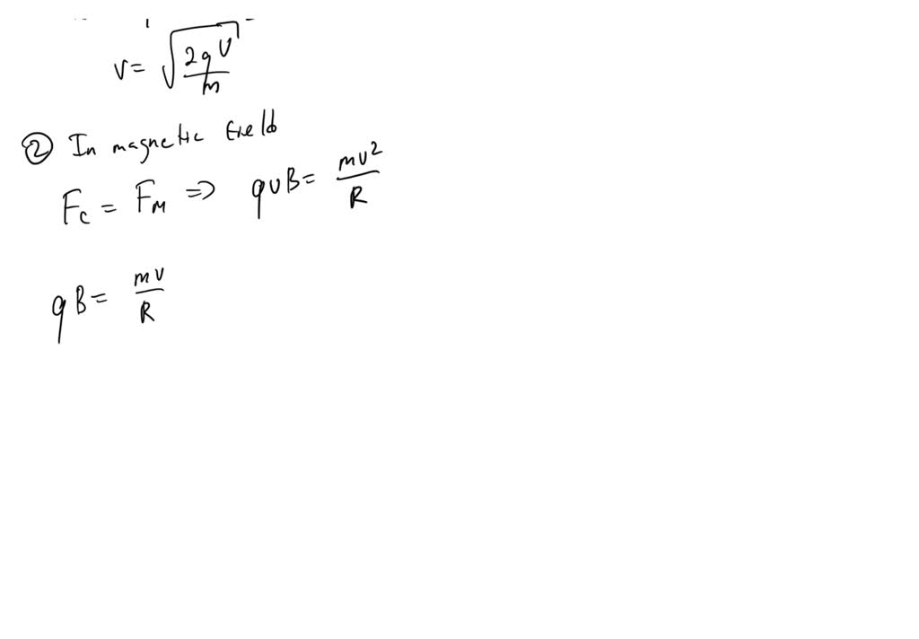 SOLVED: In a mass spectrometer a particle of mass m and charge q is accelerated through a ...