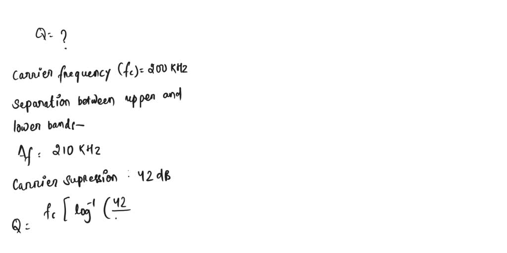An SSB signal is generated around a 200 kHz carrier. Before filtering ...
