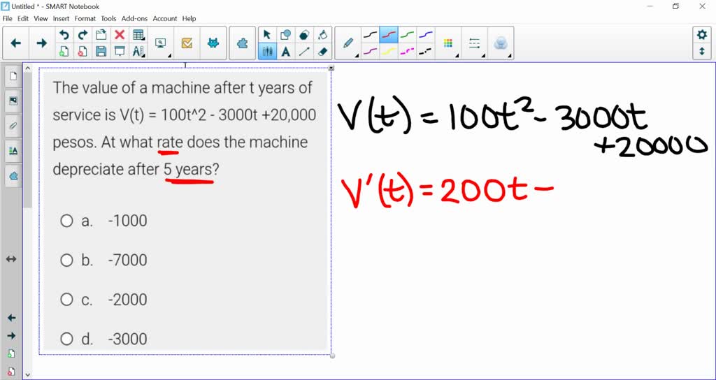 SOLVED A Printing Machine Worth 5000 C Is Deprecated Of The Rate Of 