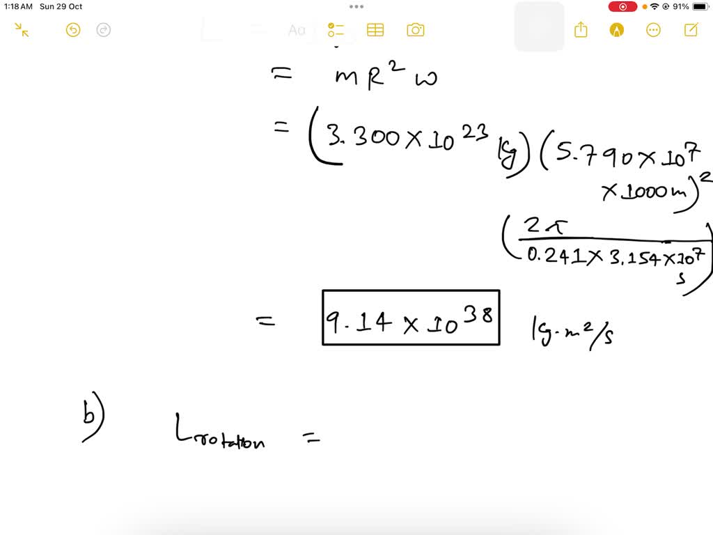 Solved Kg·m 2 S B Compare This Angular Momentum With The Angular