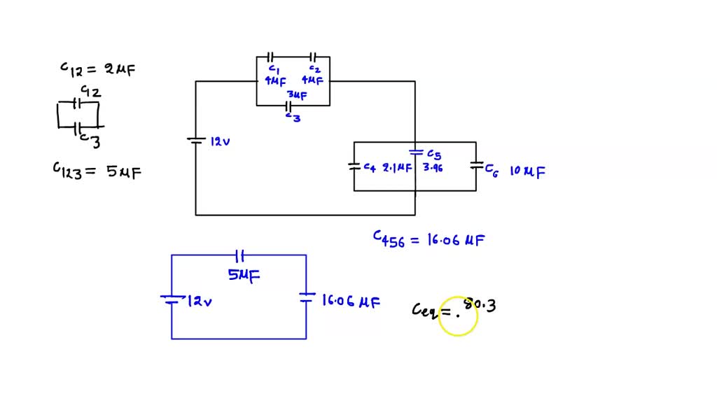 SOLVED: For the circuit shown in Fig. 3.34, the total capacitance is 24 ...
