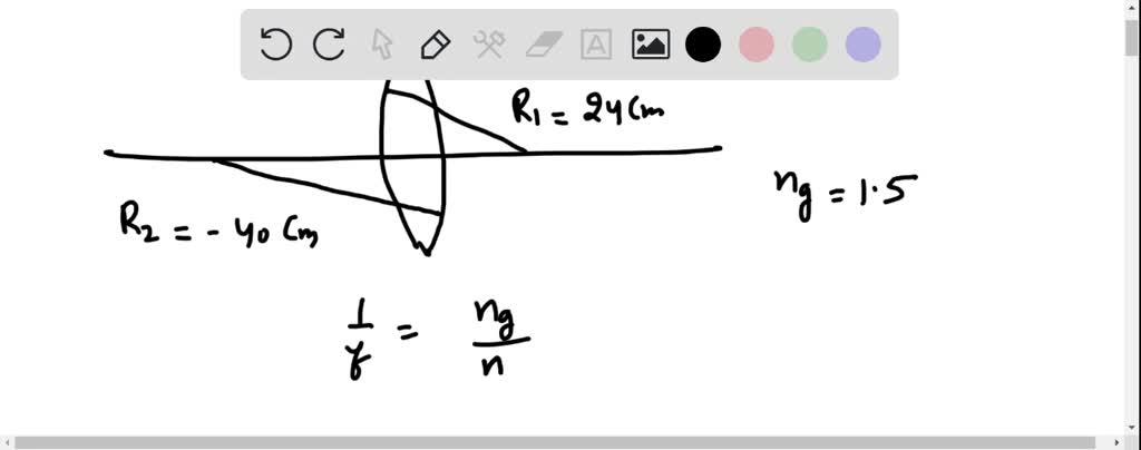 SOLVED: Find the focal length of the glass lens in the following figure ...