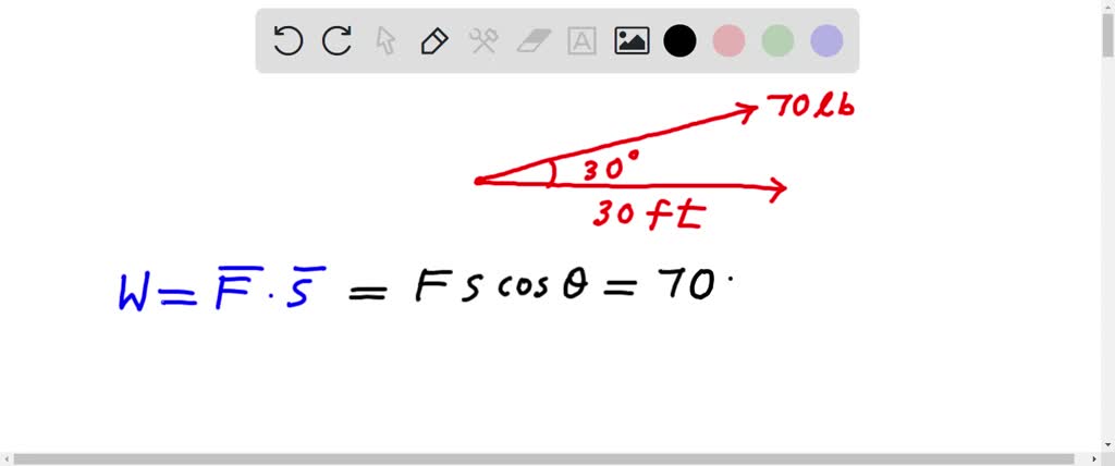 Solved Find The Work Done In Moving An Object 30 Feet Horizontally If