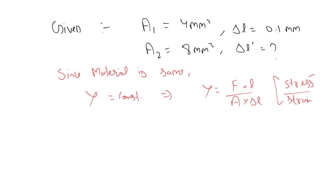 SOLVED: "A wire of cross section 4 mm2 is stretched by 0.1 mm by a ...
