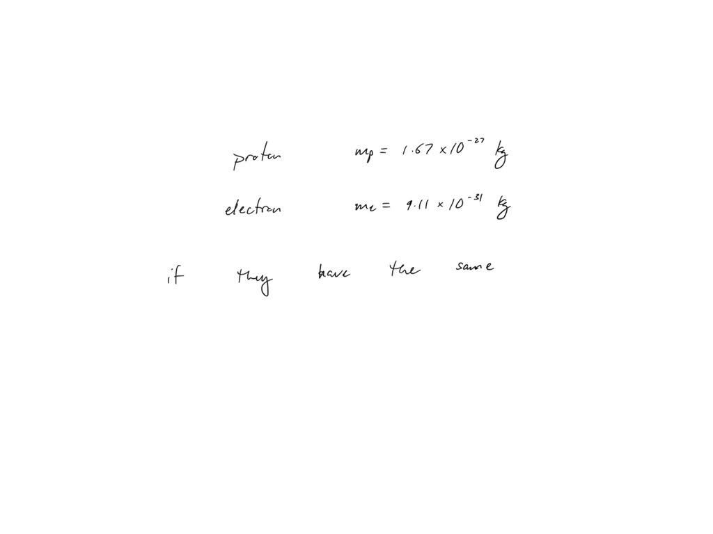 Solved If A Proton And An Electron Both Have The Same Momentum Their