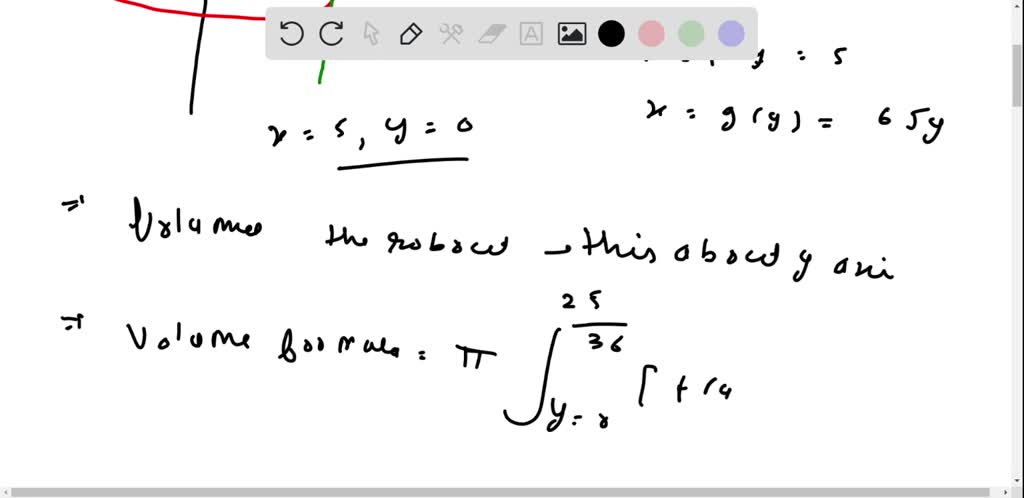 SOLVED: Find the volume V of the solid obtained by rotating the region bounded by the given ...