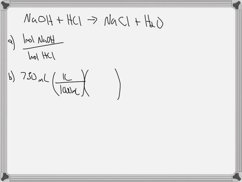 SOLVED: Consider the neutralization reaction that takes place when ...