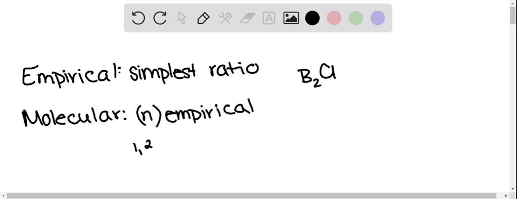 SOLVED: 1.) Determine the empirical formula for the compound with the molecular formula B2Cl4 ...