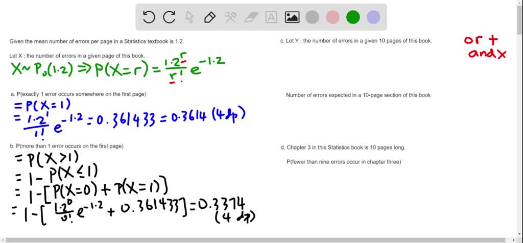 SOLVED: Suppose that the number of errors per page in a new Statistics textbook follows a ...