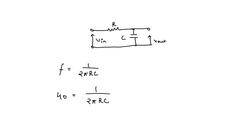 SOLVED: A simple RC filter is to be designed to pass frequencies above ...