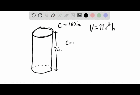 The circumference of the base of a right circular cylinder...