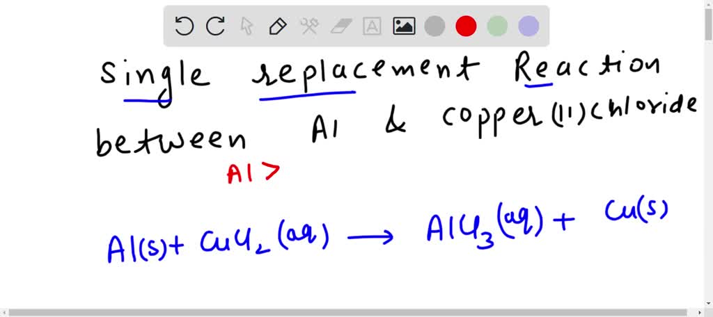 SOLVED: Write the balanced single replacement reaction between aluminum ...