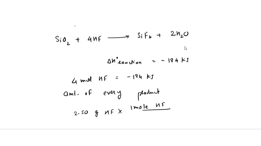 SOLVED: According to the following thermochemical equation, if you burn 2.50 g of HF, how many ...