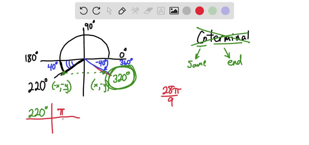 SOLVED: If an angle is in the standard position and its measure is 215 ...