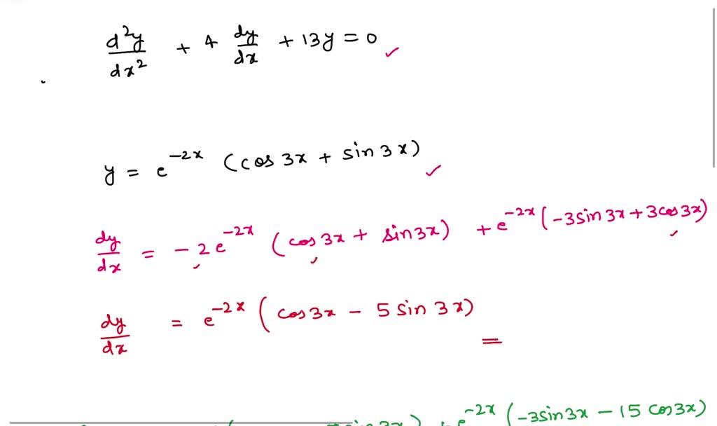 SOLVED: Consider the differential equation y " 2y 17y e* cos(Ax), e ...