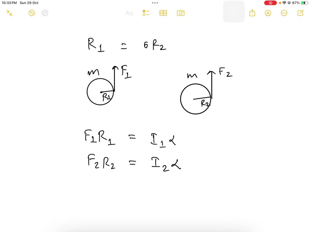 SOLVED: Two hoops of equal mass but different radii are made to rotate ...