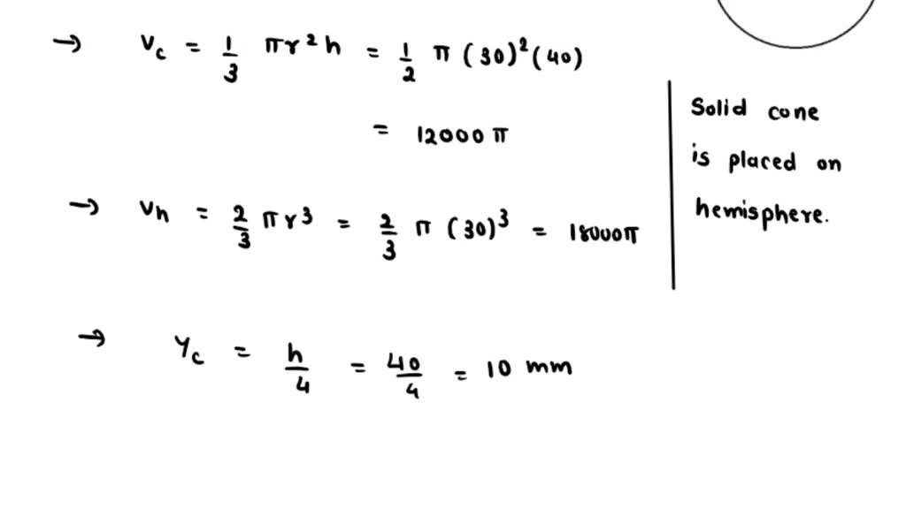SOLVED: A body consists of a right circular solid cone of height 40 mm ...