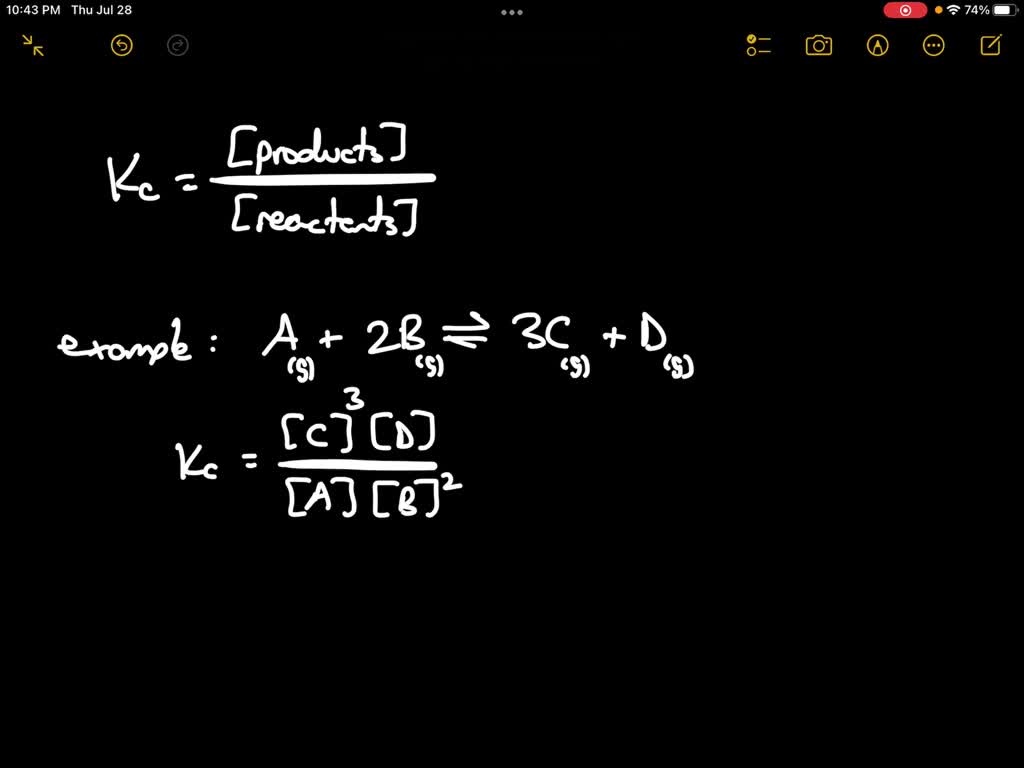 SOLVED: Determine the expression for the equilibrium constant, kc, for ...