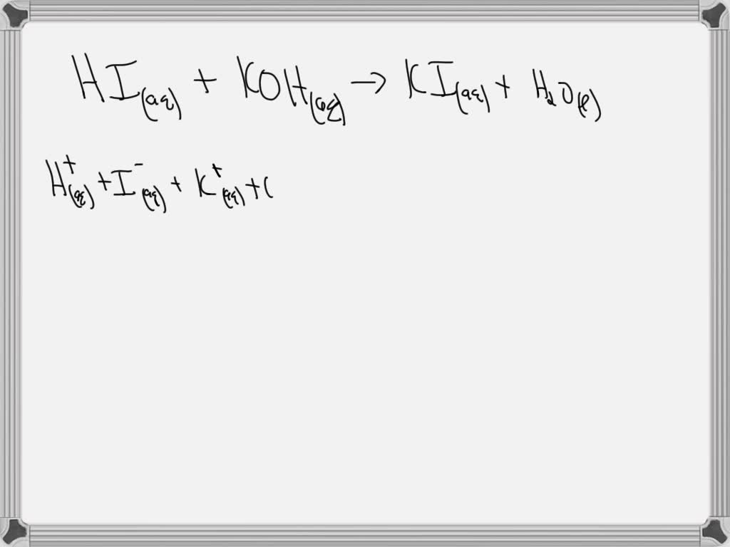 SOLVED: Write the molecular equation and net ionic equation for the ...