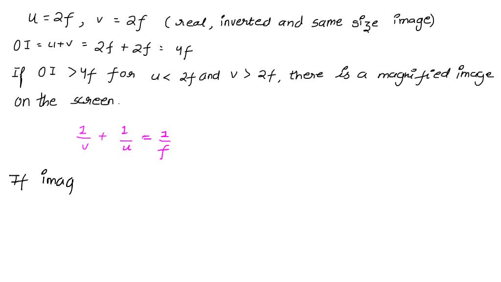 SOLVED: Explain why, for a given screen-object distance, there are two ...